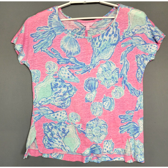 Lilly Pulitzer | Tops | Lilly Pulitizer Top Womens Large Linen ...